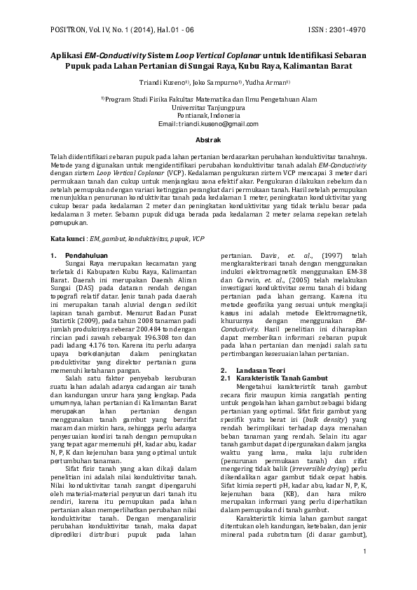 (PDF) Aplikasi EM-Conductivity Sistem Loop Vertical Coplanar untuk ...