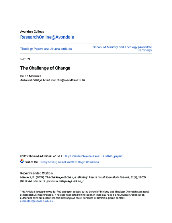 (PDF) The Challenge of Change