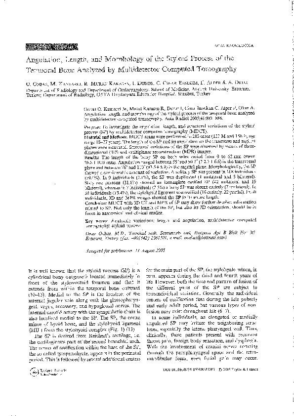 (PDF) Angulation, Length, and Morphology of the Styloid Process of the ...