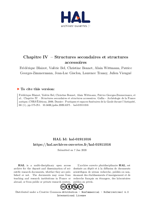 (PDF) Chapitre IV – Structures secondaires et structures accessoires