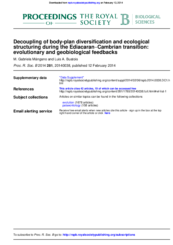 (PDF) Decoupling of body-plan diversification and ecological ...