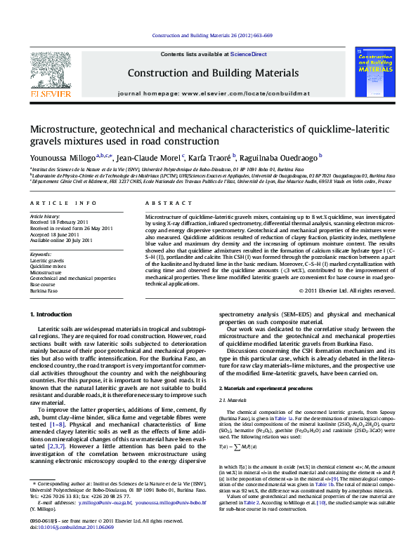 (PDF) Microstructure, geotechnical and mechanical characteristics of ...