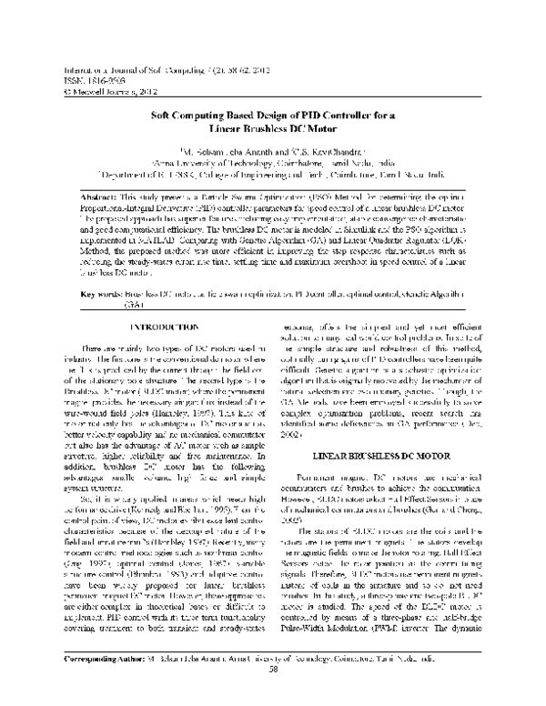 (PDF) Soft Computing Based Design of PID Controller for a Linear Brushless DC Motor