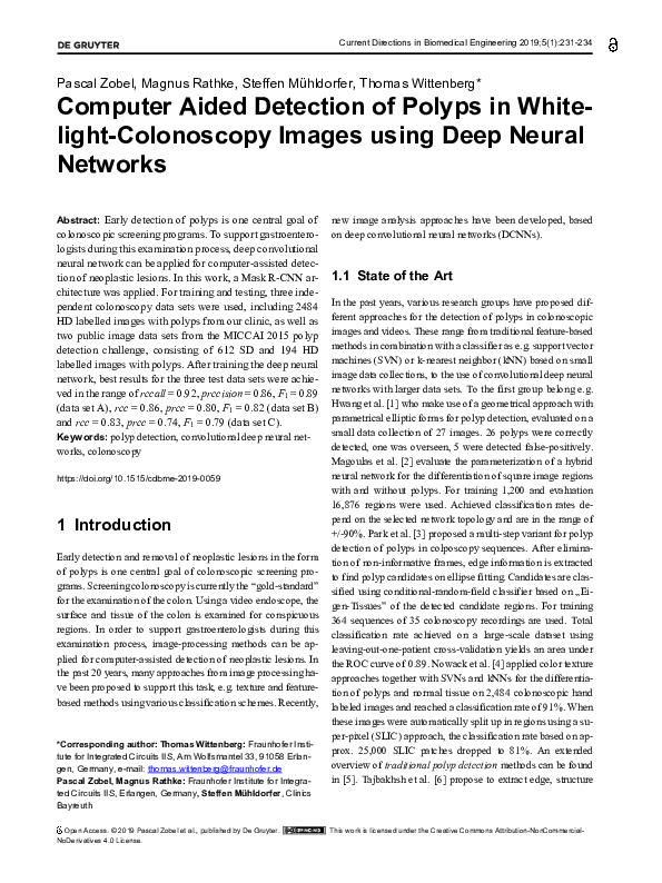 (PDF) Computer Aided Detection of Polyps in Whitelight- Colonoscopy Images using Deep Neural ...