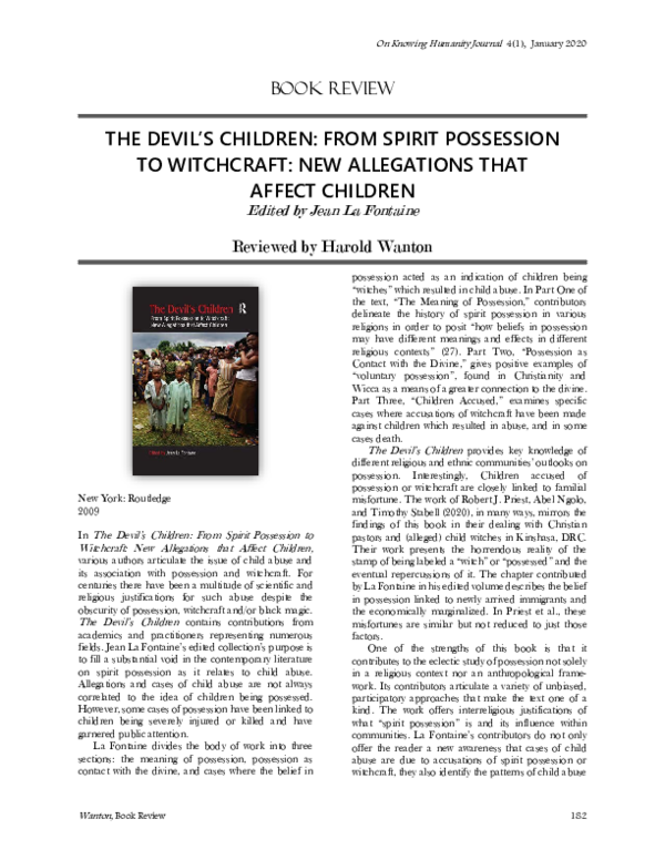(PDF) The Devil’s Children: From Spirit Possession to Witchcraft: New ...