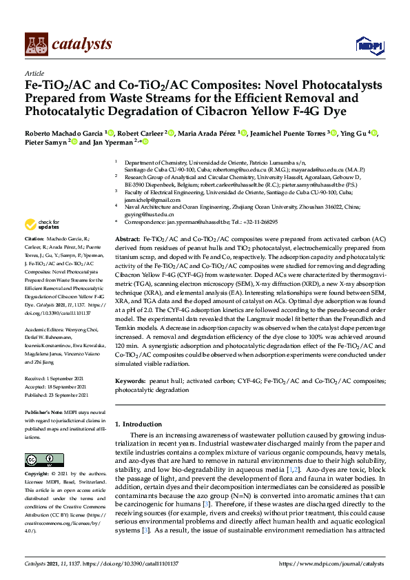 (PDF) Fe-TiO2/AC and Co-TiO2/AC Composites: Novel Photocatalysts ...