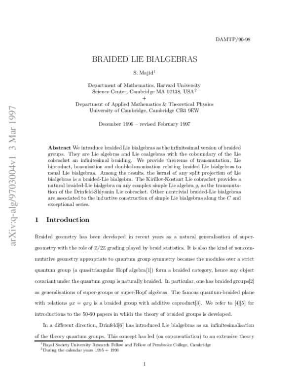 (PDF) Braided-Lie bialgebras