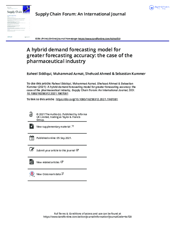 Pdf A Hybrid Demand Forecasting Model For Greater Forecasting Accuracy The Case Of The