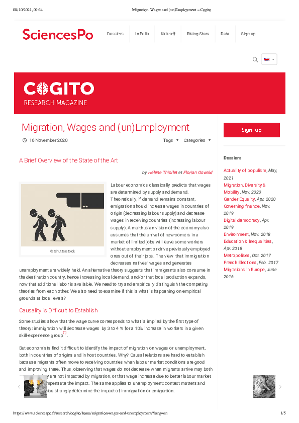(PDF) Migration, Wages and (un)Employment