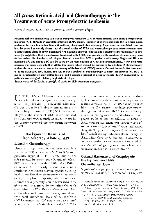 (PDF) All-Trans Retinoic Acid as an Alternative to Chemotherapy in the ...