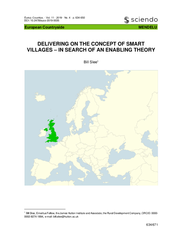 (PDF) Delivering on the Concept of Smart Villages – in Search of an ...