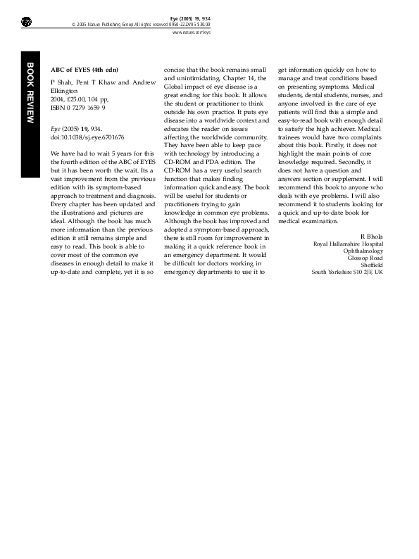 (PDF) ABC of EYES (4th edn)