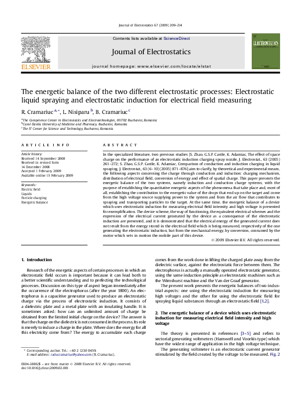 (PDF) The energetic balance of the two different electrostatic ...
