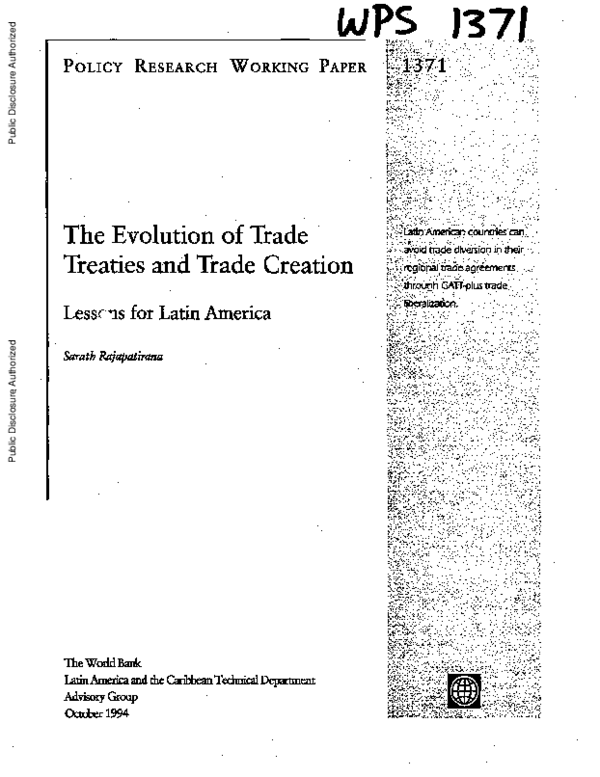 (PDF) The evolution of trade treaties and trade creation : lessons for ...