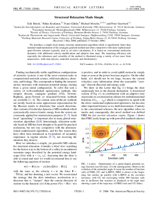 (PDF) Structural Relaxation Made Simple