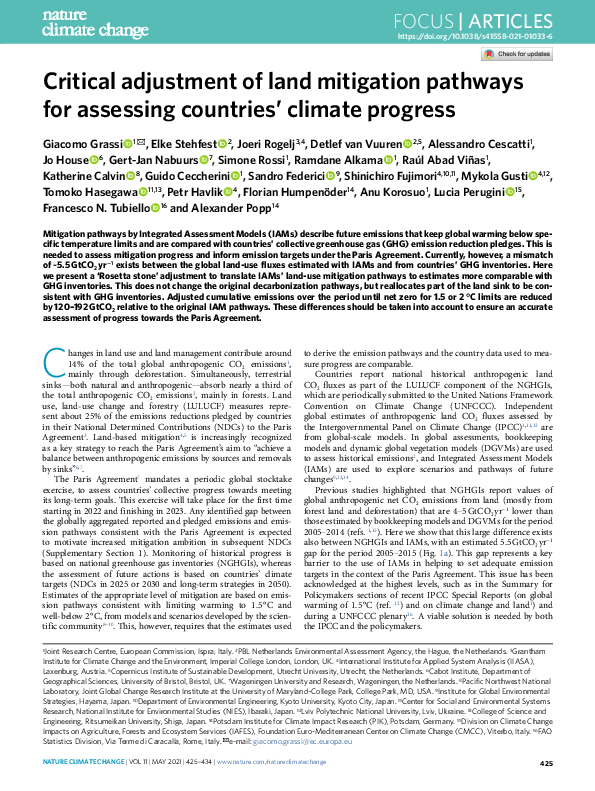 (PDF) Critical adjustment of land mitigation pathways for assessing ...
