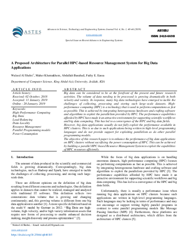 Pdf A Proposed Architecture For Parallel Hpc Based Resource