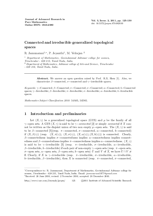 (PDF) R. Jamunarani, P. Jeyanthi and M.Velrajan , “Connected and irreducible generalized ...