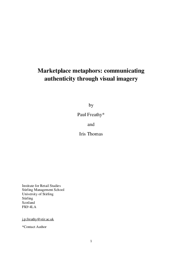 (PDF) Marketplace metaphors: communicating authenticity through visual ...