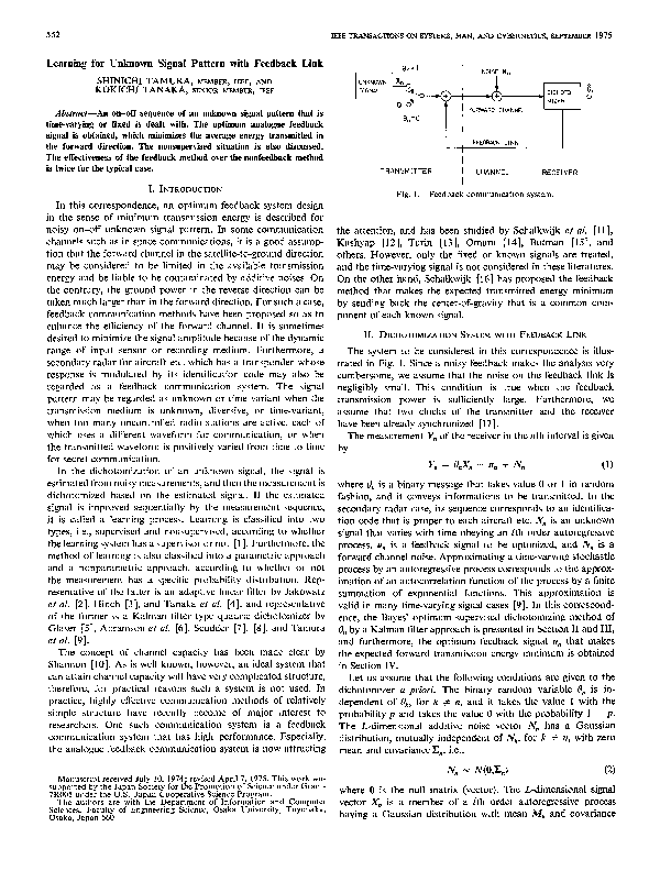 (PDF) Learning for Unknown Signal Pattern with Feedback Link | shinichi ...
