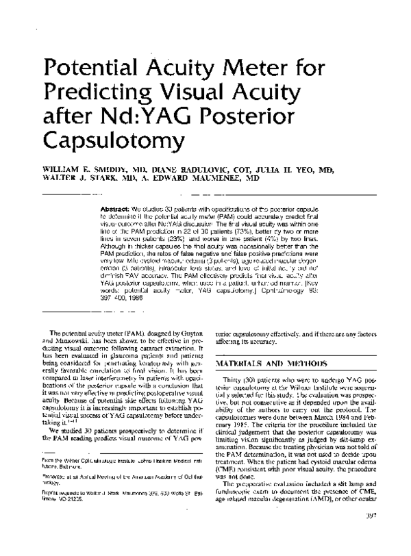 (PDF) Potential Acuity Meter for Potential Predicting Visual Acuity ...