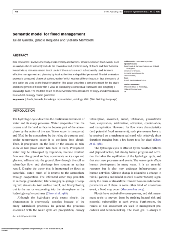 (PDF) Semantic model for flood management