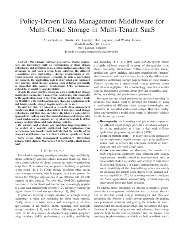 (PDF) Policy-Driven Data Management Middleware for Multi-Cloud Storage in Multi-Tenant SaaS ...
