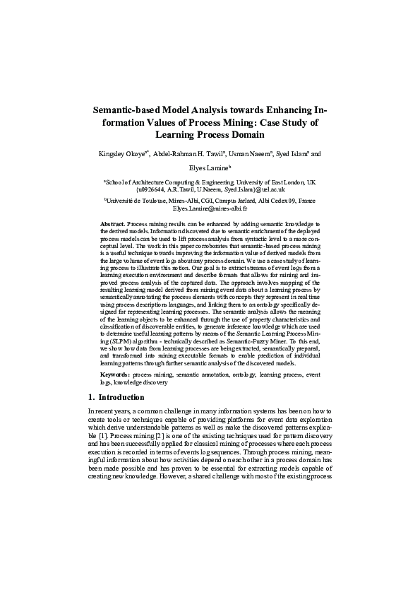Pdf Semantic Based Model Analysis Towards Enhancing Information