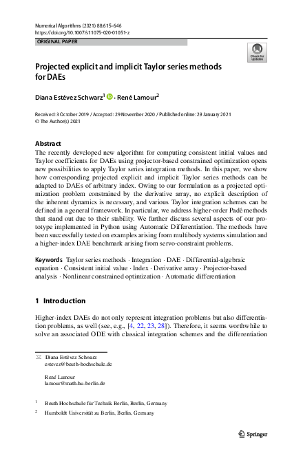 (PDF) Taylor Series Methods for DAEs Optimization