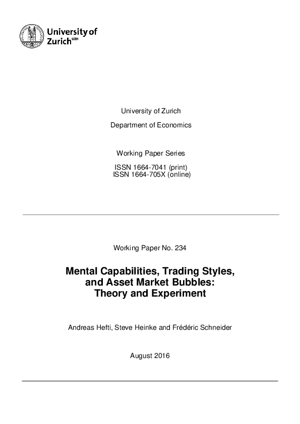 (PDF) Mental Capabilities, Trading Styles, and Asset Market Bubbles ...