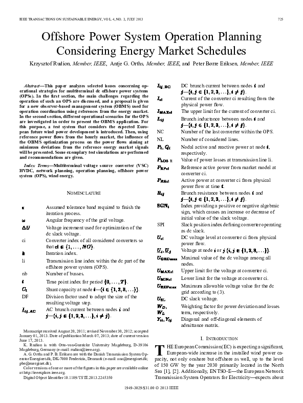 (PDF) Offshore Power System Operation Planning Considering Energy ...