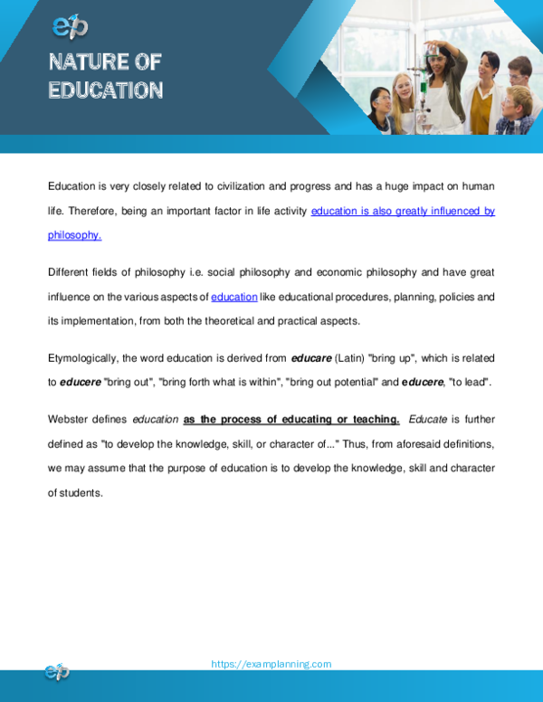 (PDF) The nature of education