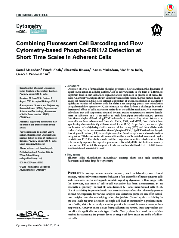 (PDF) Combining fluorescent cell barcoding and flow cytometry-based ...