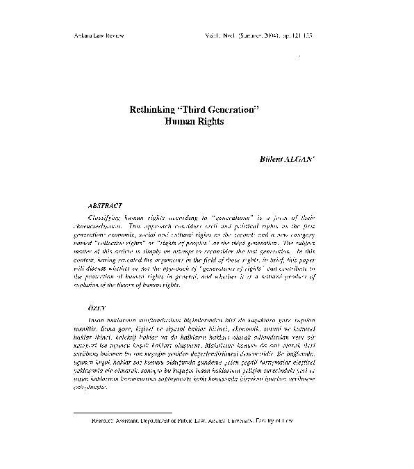 (PDF) Rethinking Third Generation Human Rights