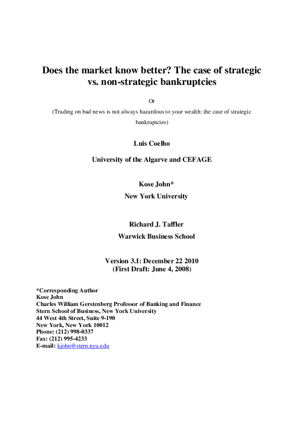 (PDF) Does the market know better? The case of strategic vs. non ...