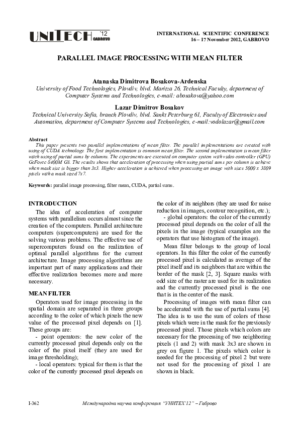 (PDF) Parallel Image Processing with Mean Filter