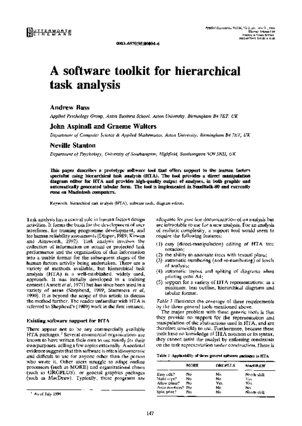 (PDF) A software toolkit for hierarchical task analysis