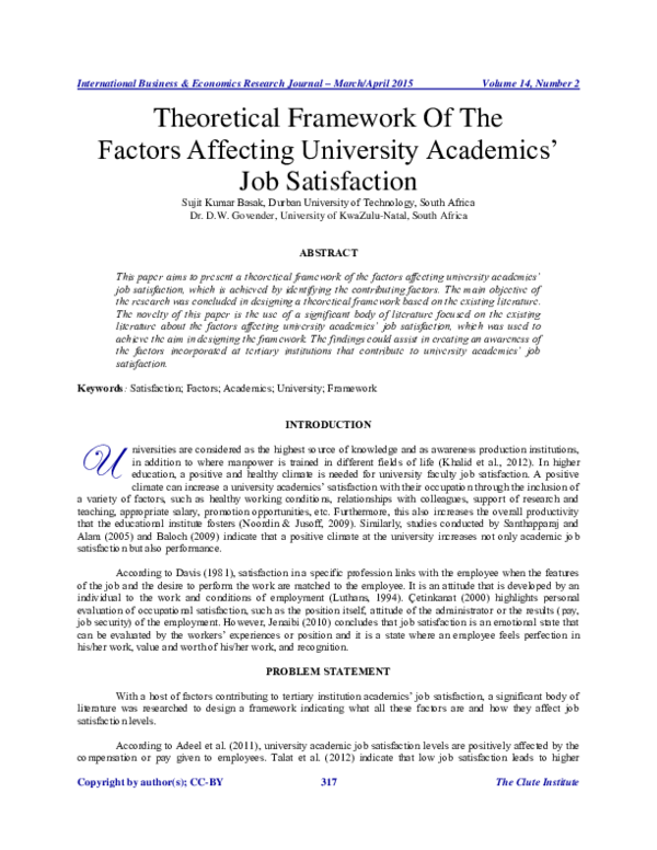 (PDF) Theoretical Framework Of The Factors Affecting University ...