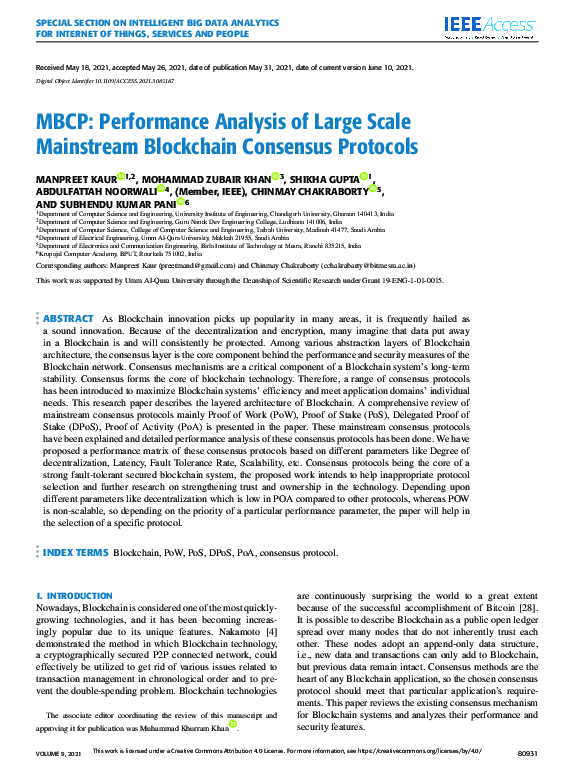 (PDF) MBCP: Performance Analysis of Large Scale Mainstream Blockchain ...