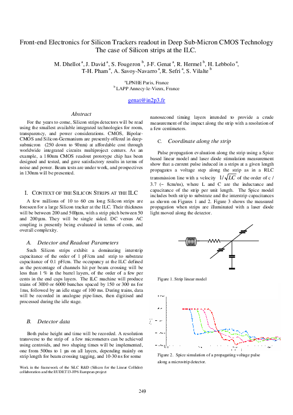 (PDF) Front-end Electronics for Silicon Trackers readout in Deep Sub ...