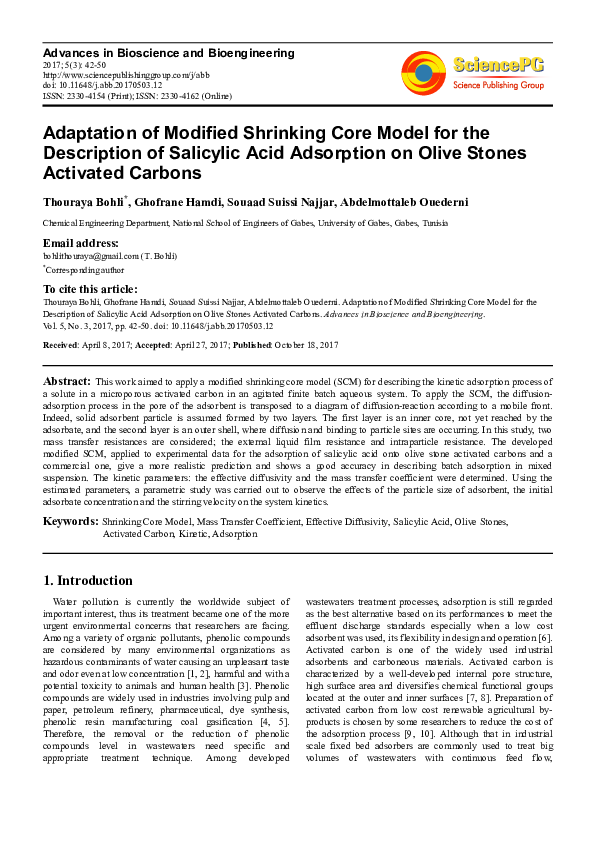 (PDF) Adaptation of Modified Shrinking Core Model for the Description ...