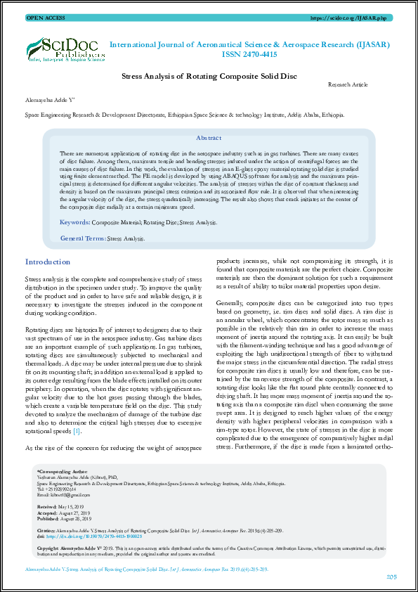 (PDF) Stress Analysis of Rotating Composite Solid Disc
