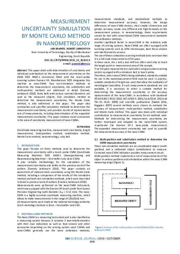(PDF) Measurement Uncertainty Simulation by Monte Carlo Method in ...