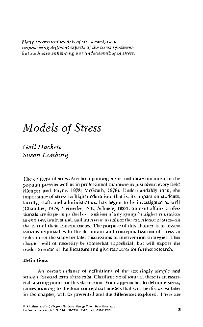 (PDF) Models of stress