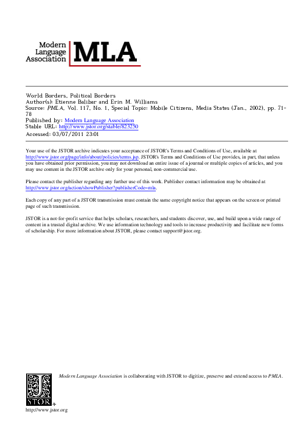 (PDF) World Borders, Political Borders