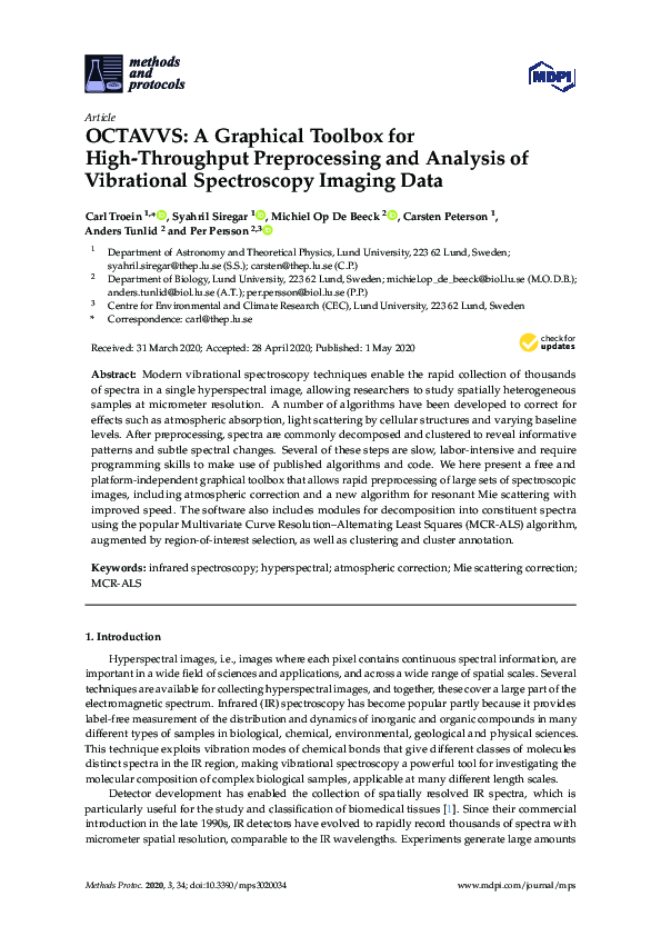 (PDF) OCTAVVS: A graphical toolbox for high-throughput preprocessing and analysis of vibrational ...