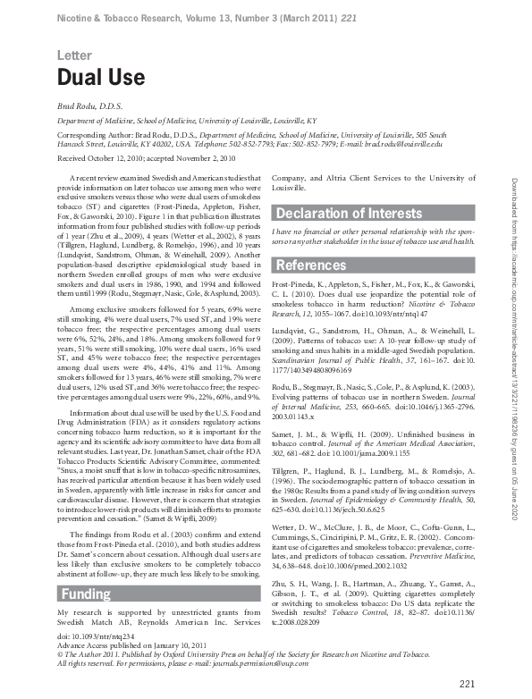 (PDF) Dual Use