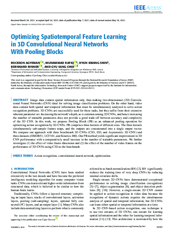 Pdf Optimizing Spatiotemporal Feature Learning In 3d Convolutional