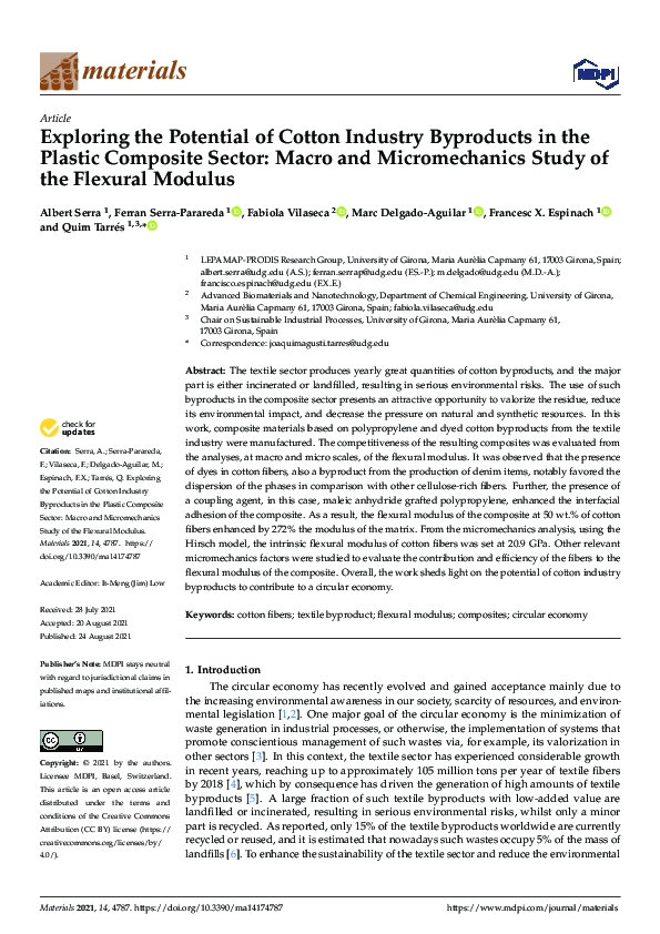 (PDF) Exploring the Potential of Cotton Industry Byproducts in the ...