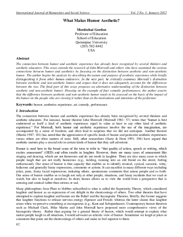 (PDF) What Makes Humor Aesthetic?